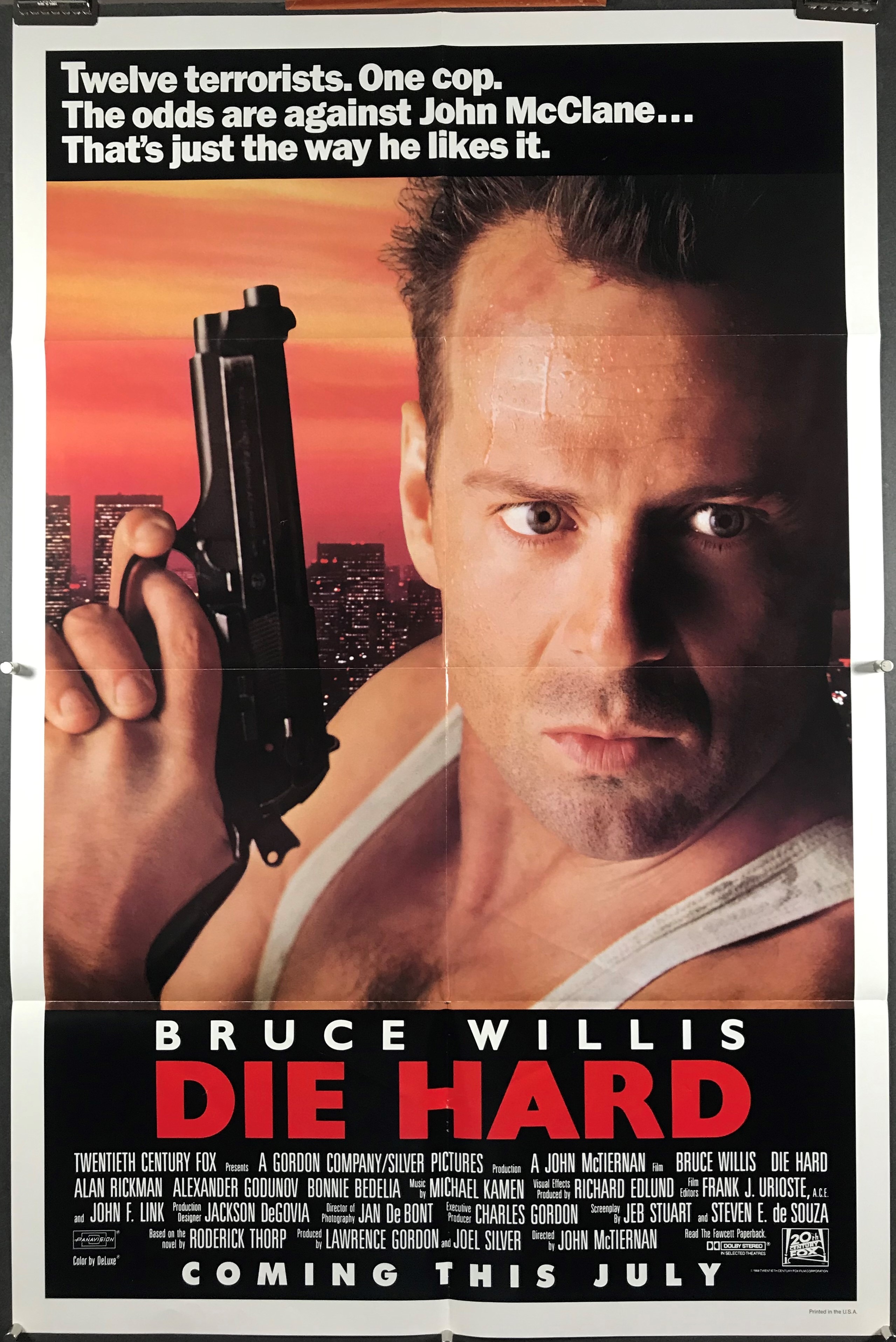 DIE HARD Original Vintage Action Movie Poster Starring Bruce Willis