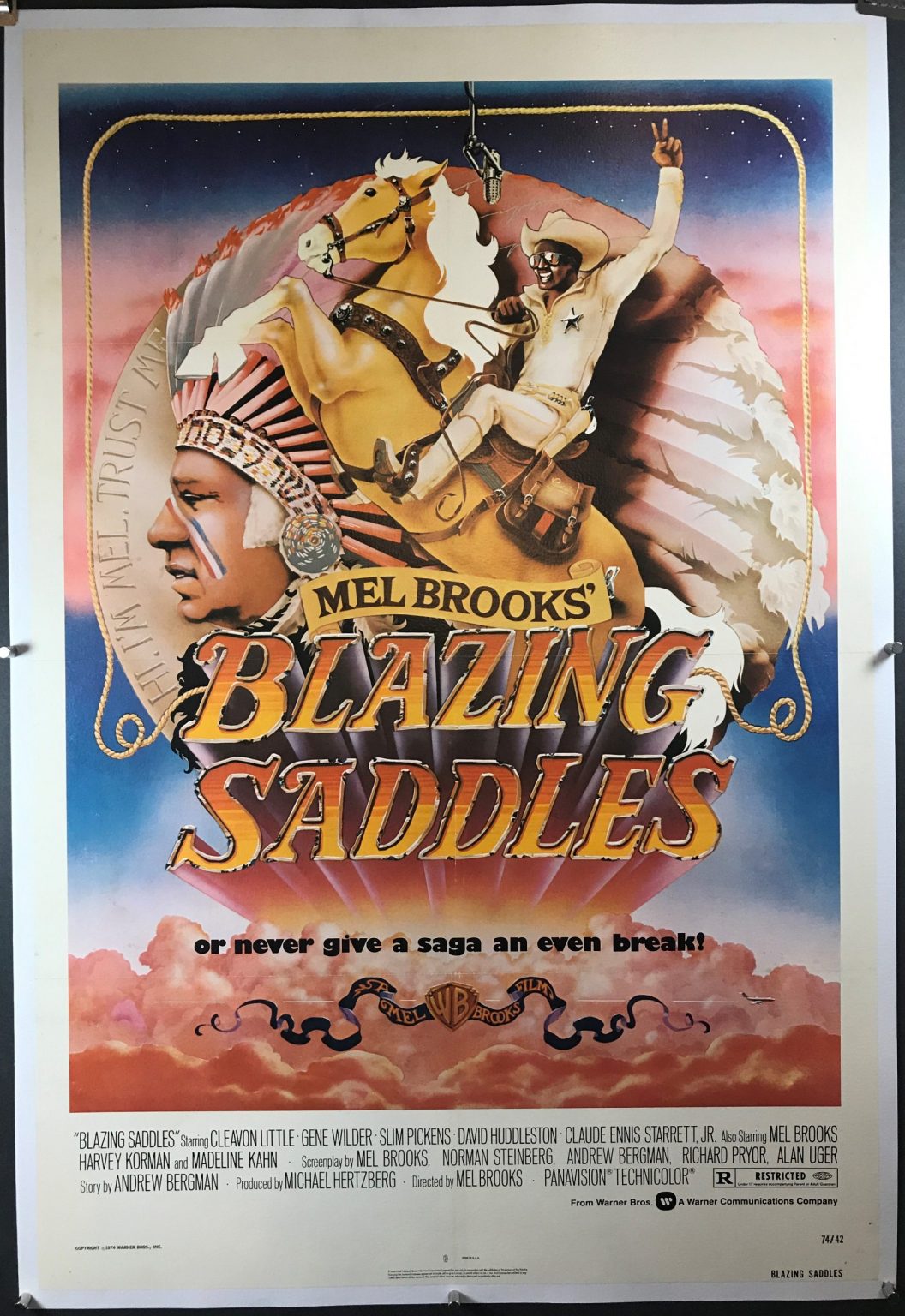BLAZING SADDLES, Original Mel Brooks Comedy Film Poster For Sale ...