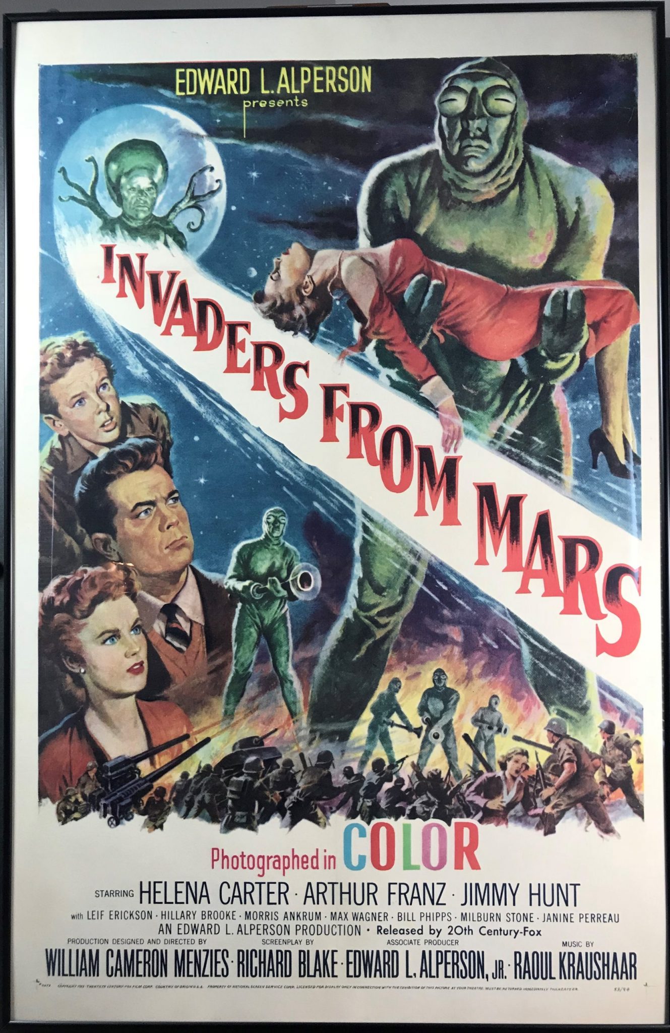 INVADERS FROM MARS Original 1950's Alien Invasion Movie Poster ...