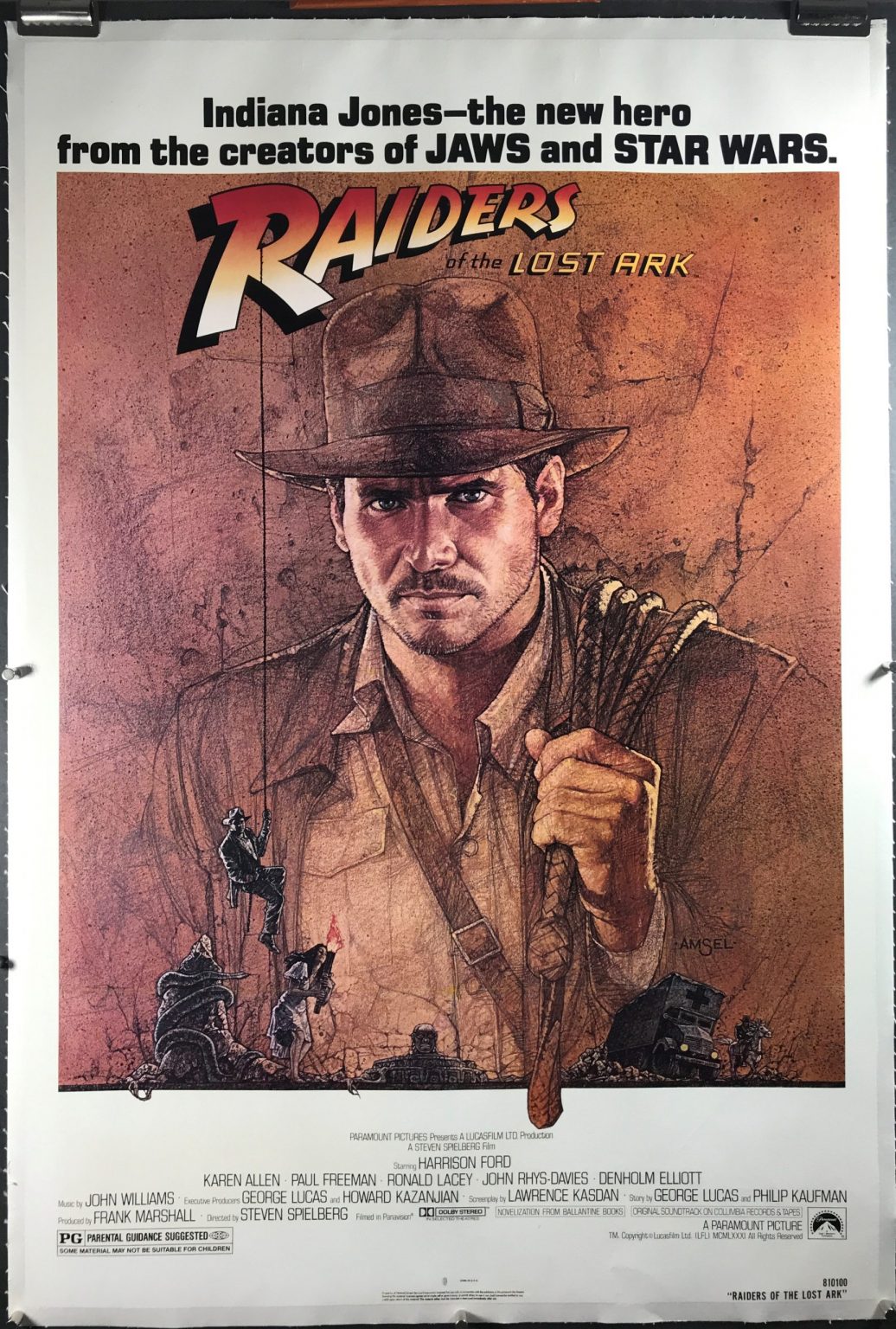 RAIDERS OF THE LOST ARK Original Indiana Jones Movie Poster Original