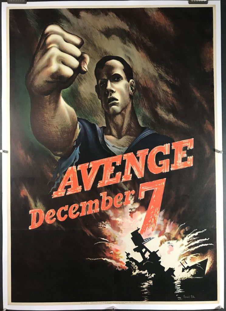 AVENGE DECEMBER 7, Original Vintage Pearl Harbor WWII Poster - Original ...