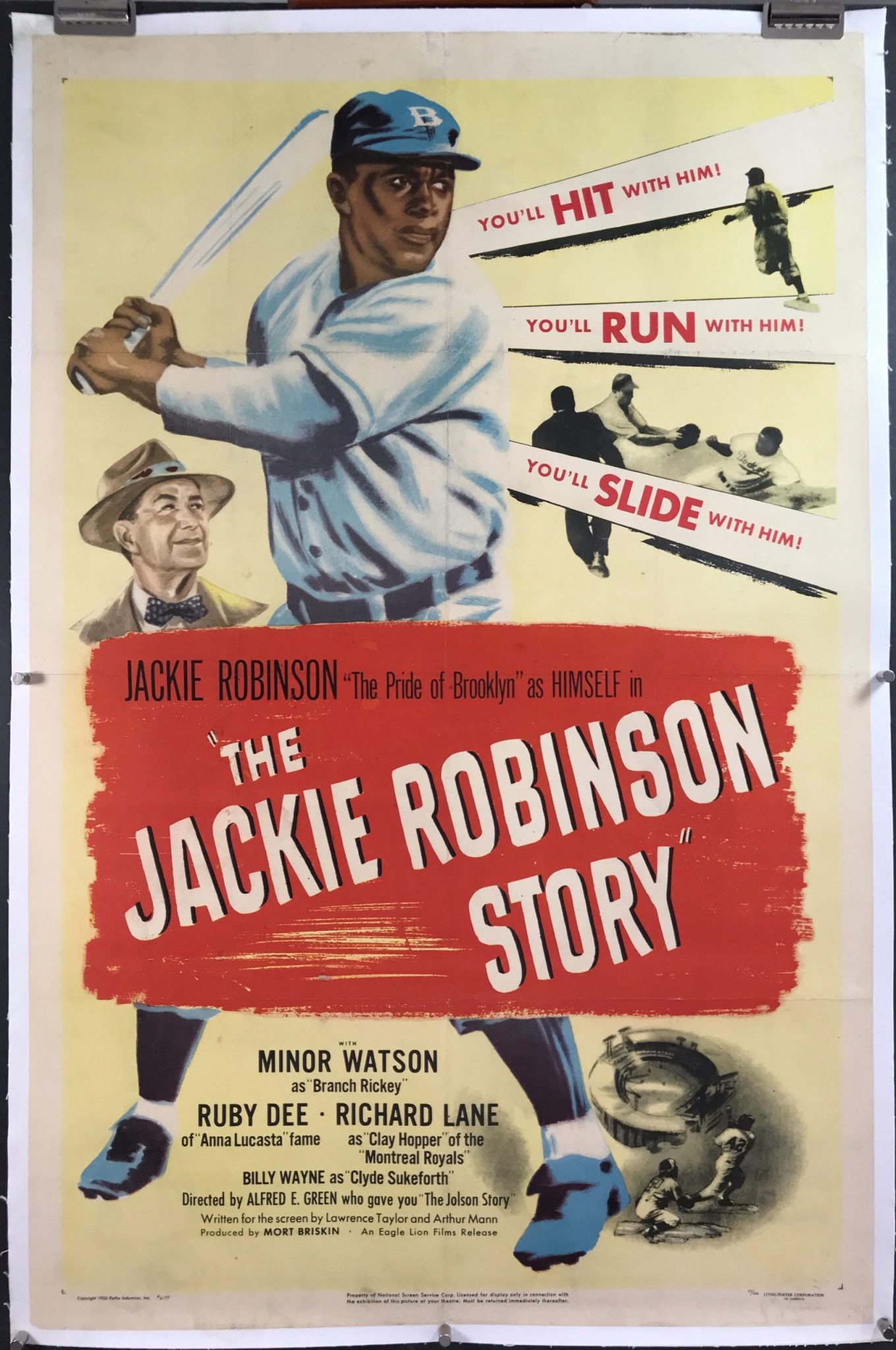 JACKIE ROBINSON STORY, Original Vintage Baseball Movie Poster ...