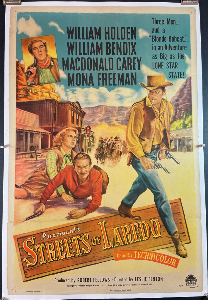 STREETS OF LAREDO, Original William Holden Vintage Western Movie Poster ...