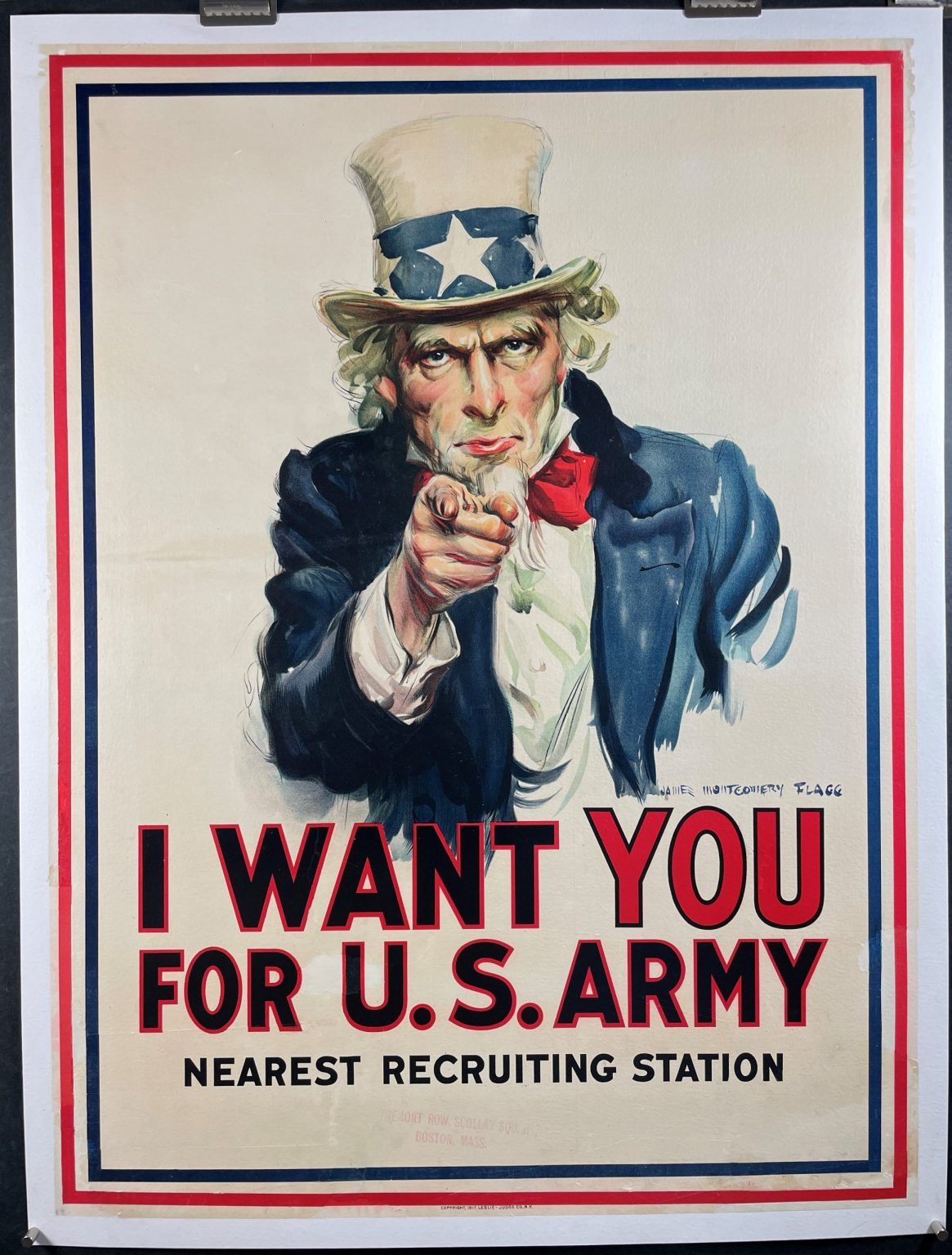 ORIGINAL WW1 UNCLE SAM I WANT YOU FOR THE U. S. ARMY by Montgomery ...