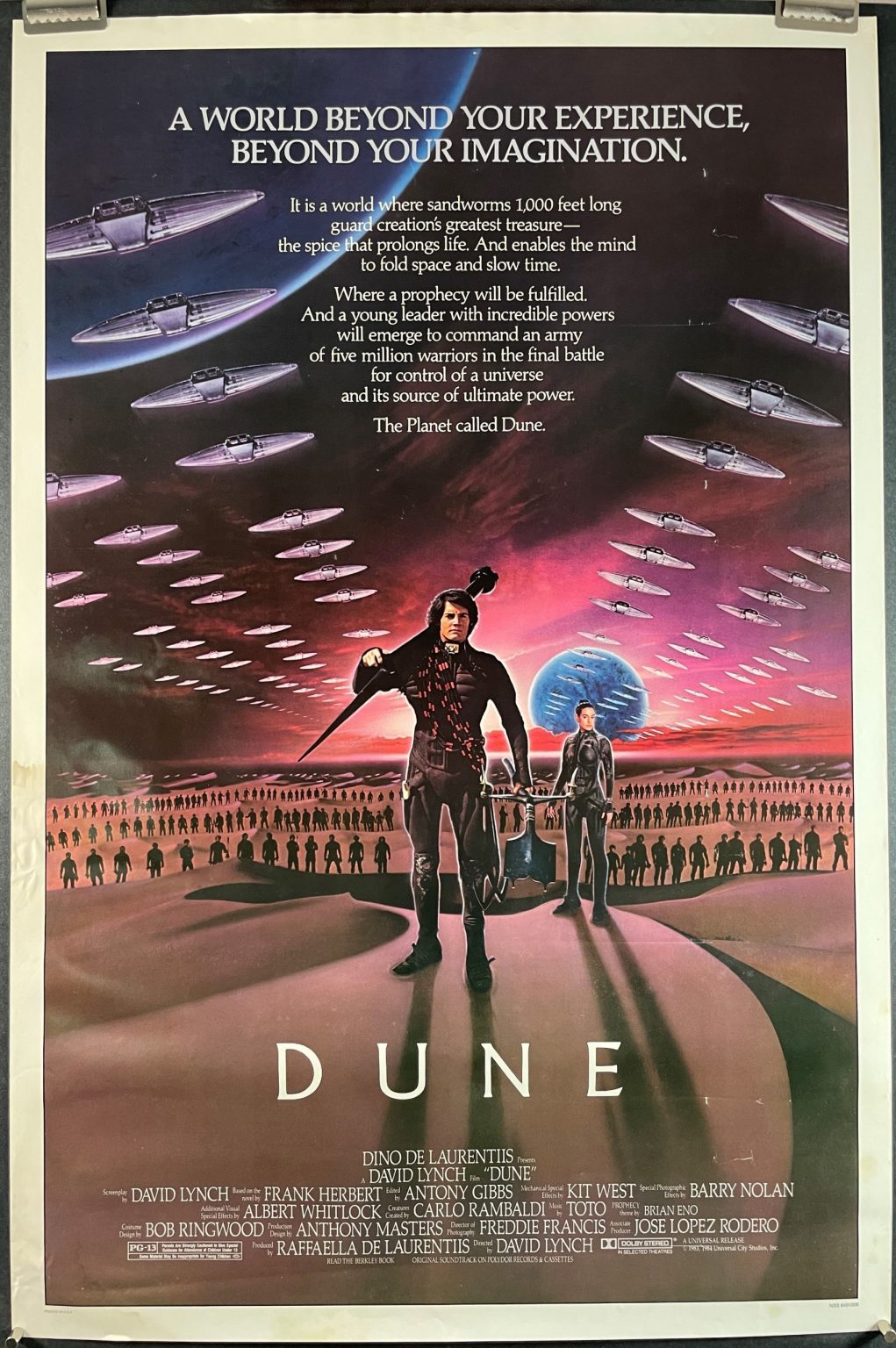 DUNE, Original Vintage Rolled Sci-Fi Movie Poster - Original Vintage Movie Posters