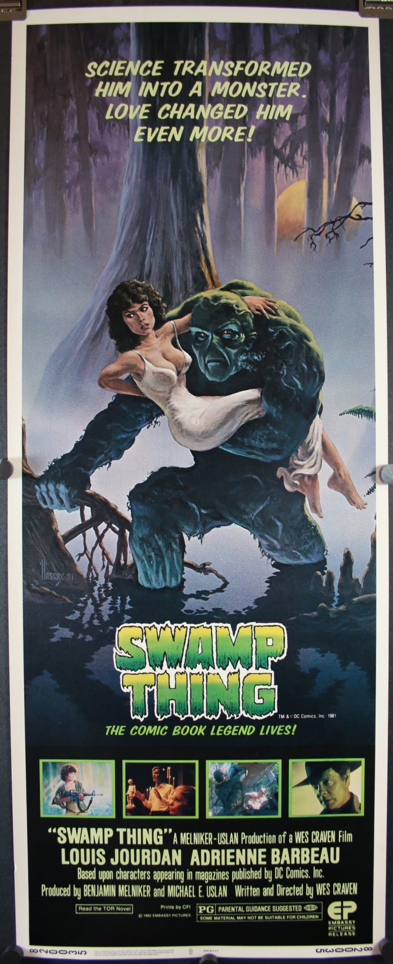SWAMP THING, Original Insert Movie poster starring Adrienne Barbeau ...