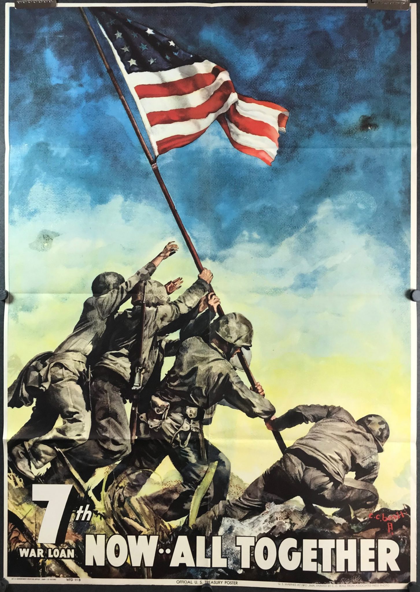 NOW ALL TOGETHER, Original Vintage American WW2 7th War Loan Vintage ...