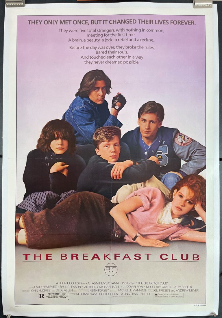 BREAKFAST CLUB, Original Vintage Linen-Backed Classic High-School Movie ...