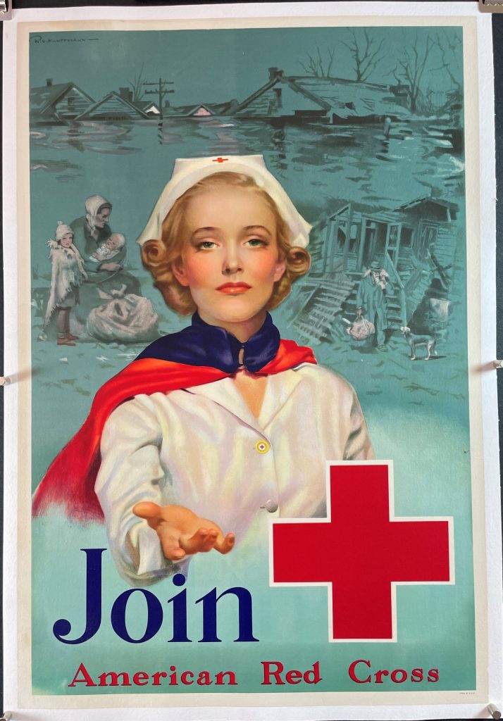 JOIN!, Original Red Cross Recruitment Poster by R. C. Kauffman ...