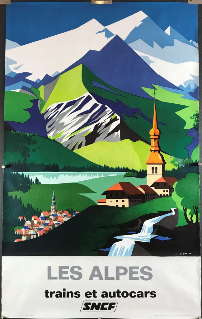 LES ALPES, Original Vintage French Alps Travel Poster - Original ...