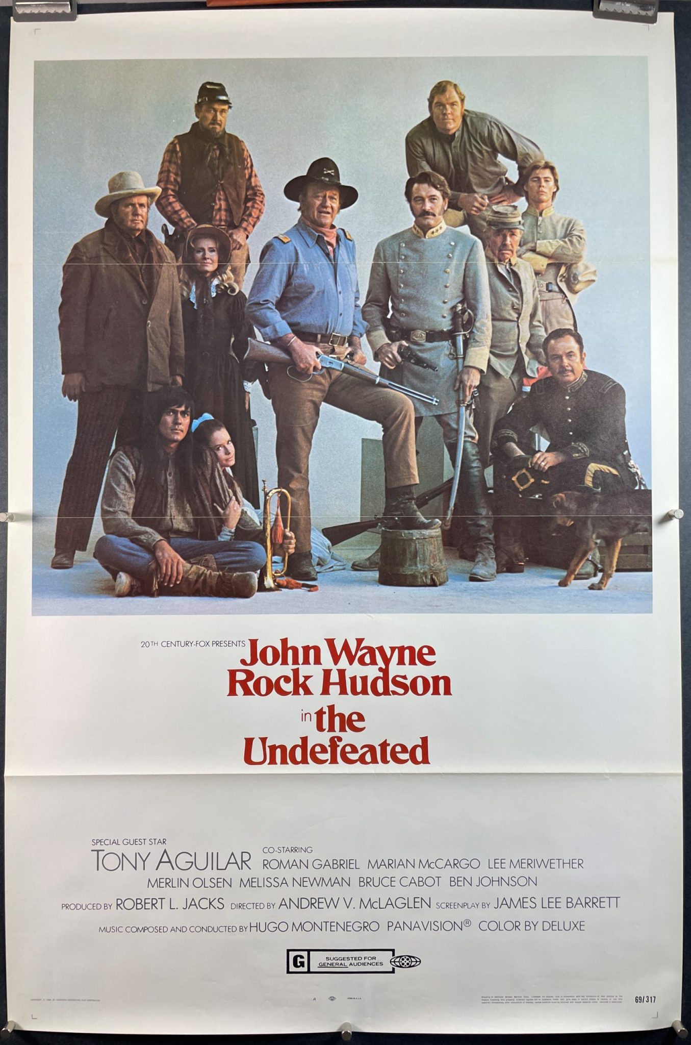 UNDEFEATED, Original Vintage Folded John Wayne Western-Reconstruction ...