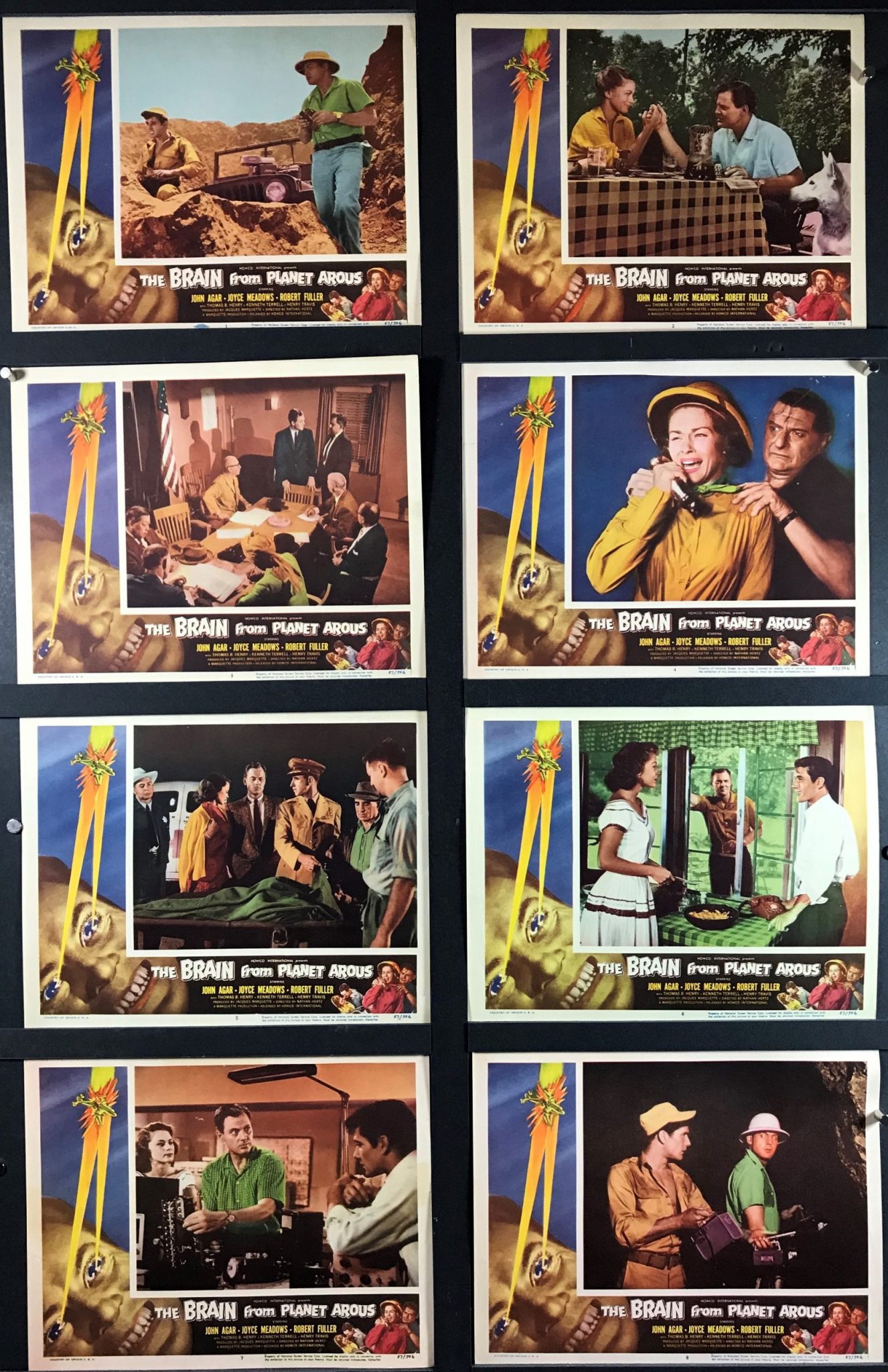 BRAIN FROM PLANET AROUS, Original Set of 8 Lobby Cards - Original ...