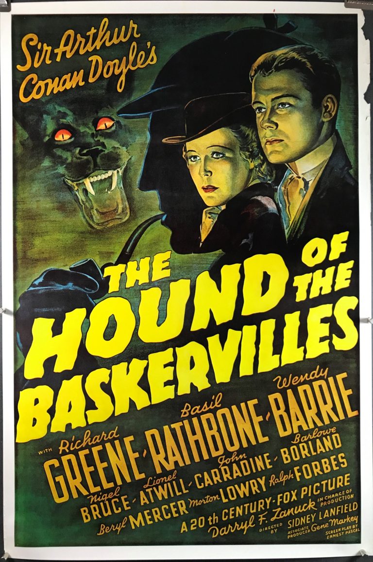 HOUND OF THE BASKERVILLES, Original Sherlock Holmes Movie Poster ...