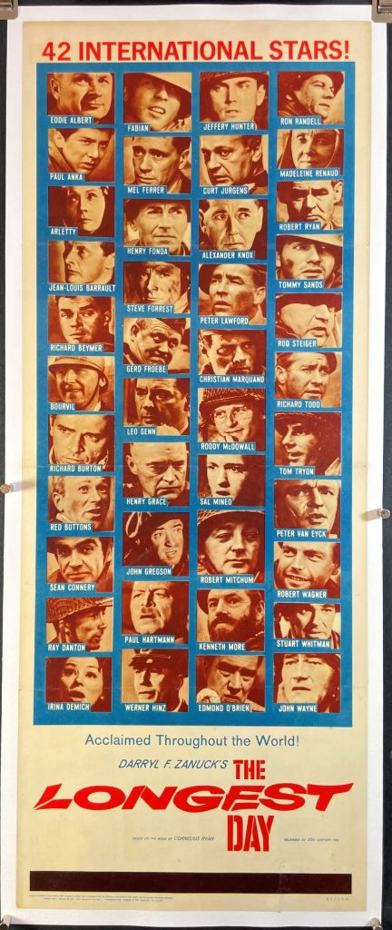 LONGEST DAY, John Wayne, Sean Connery, original vintage movie poster ...