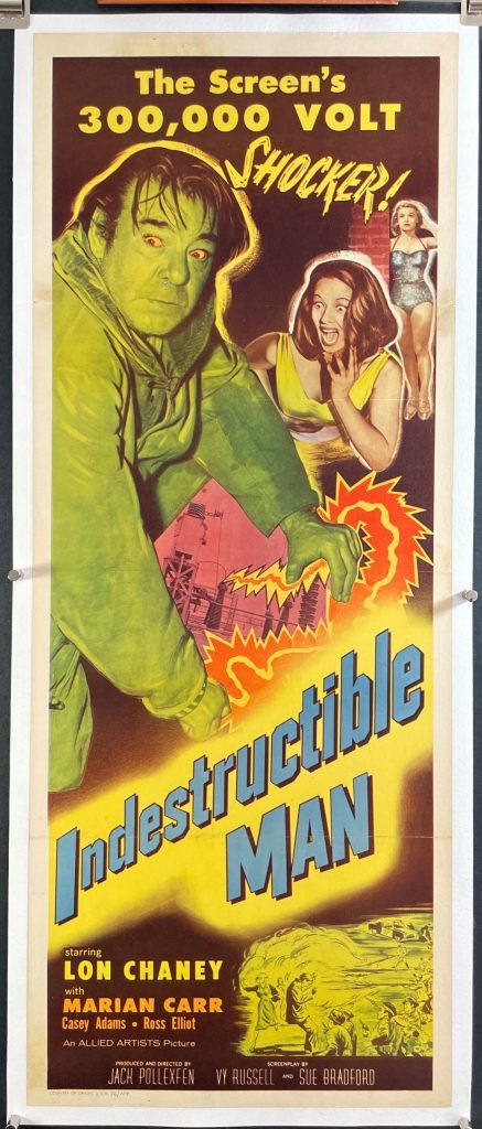 INDESTRUCTIBLE MAN, Original vintage movie poster starring Lon Chaney ...