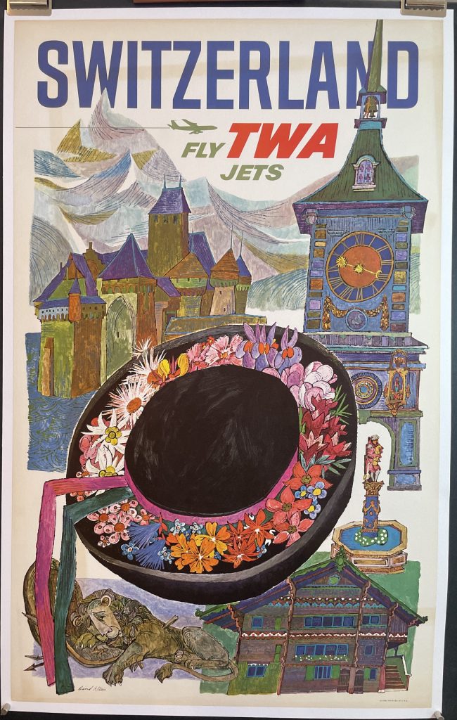 TWA SWITZERLAND, Original Vintage Travel Poster - Original Vintage ...