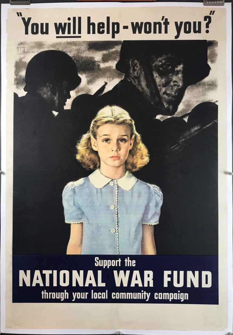 YOU WILL HELP WON'T YOU? Original WW2 Vintage Propaganda poster ...