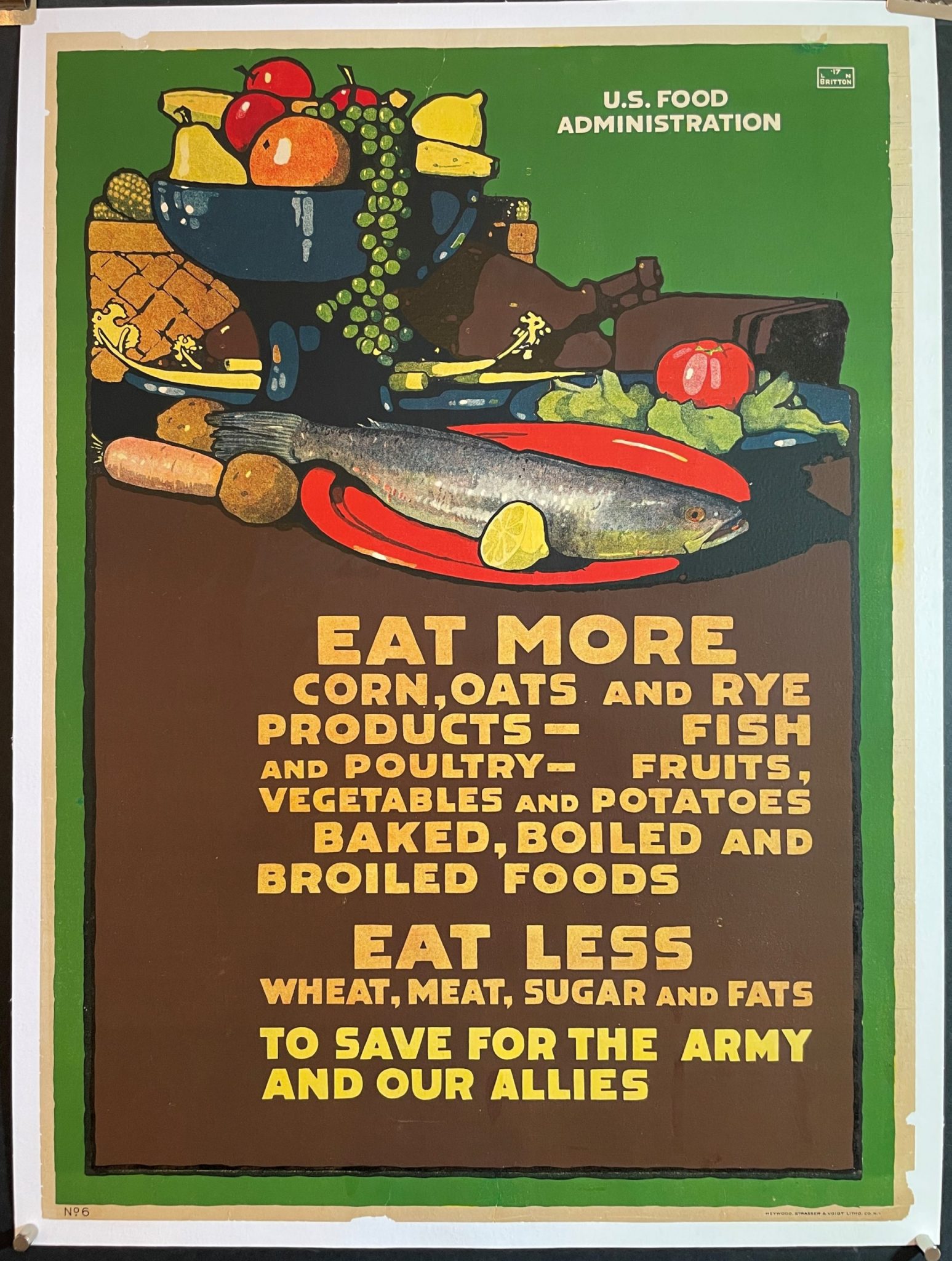 EAT MORE CORN, Original WW1 U.S. Food Administration Poster - Original ...
