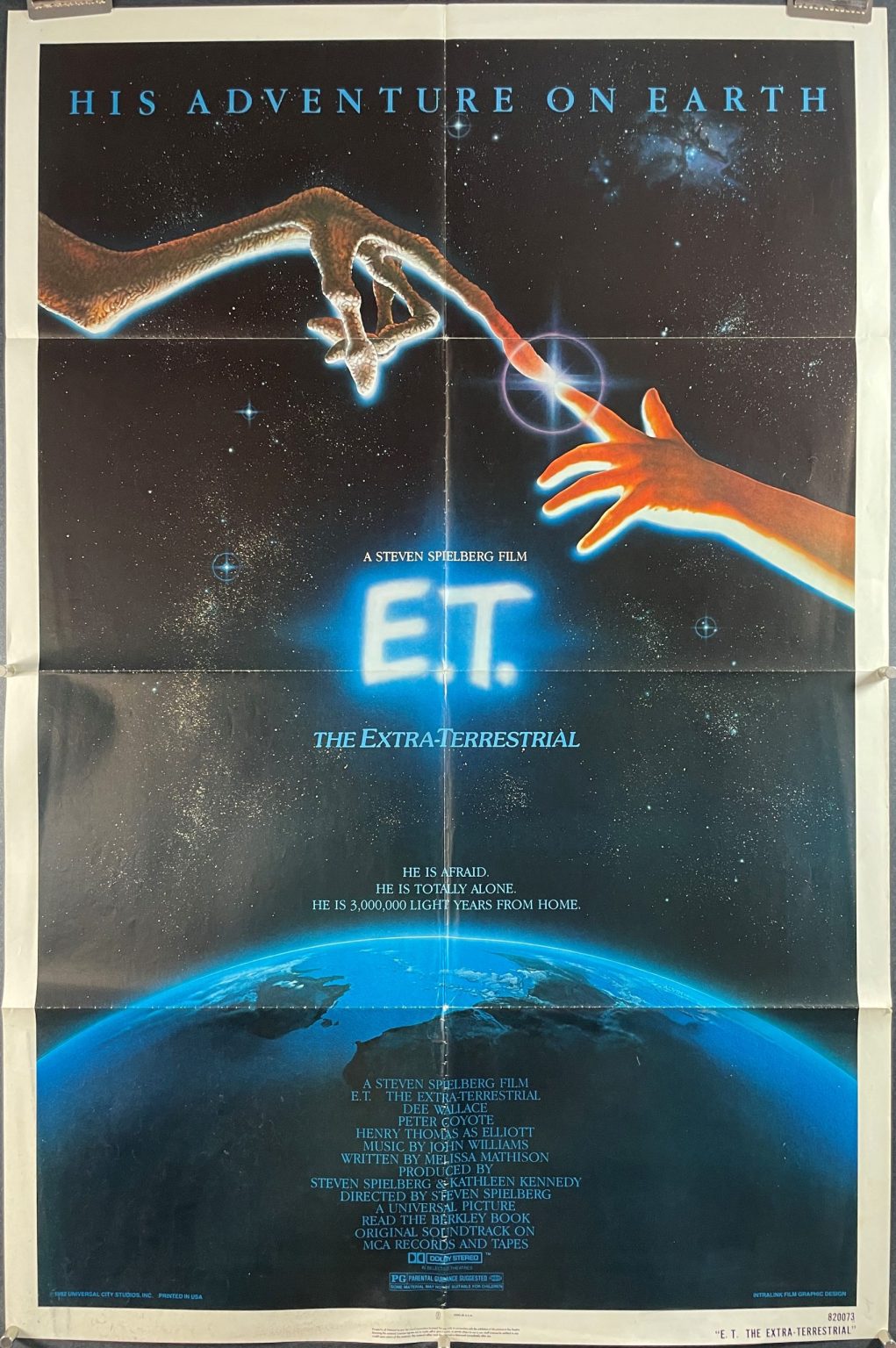 E.T. THE EXTRA TERRESTRIAL, Original Steven Spielberg Vintage Movie Poster - Original Vintage ...