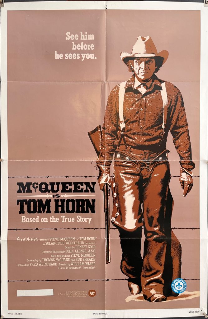 TOM HORN, Original Steve McQueen Vintage Western Movie Poster ...