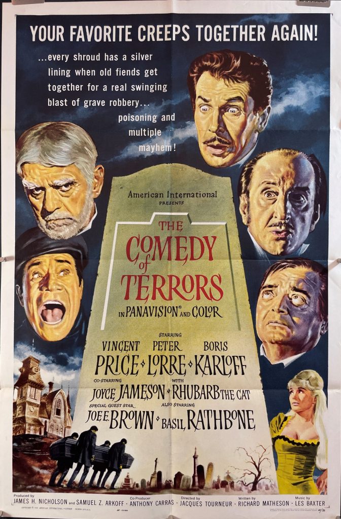 COMEDY OF TERRORS, Original Vintage Movie Poster starring Peter Lorre ...