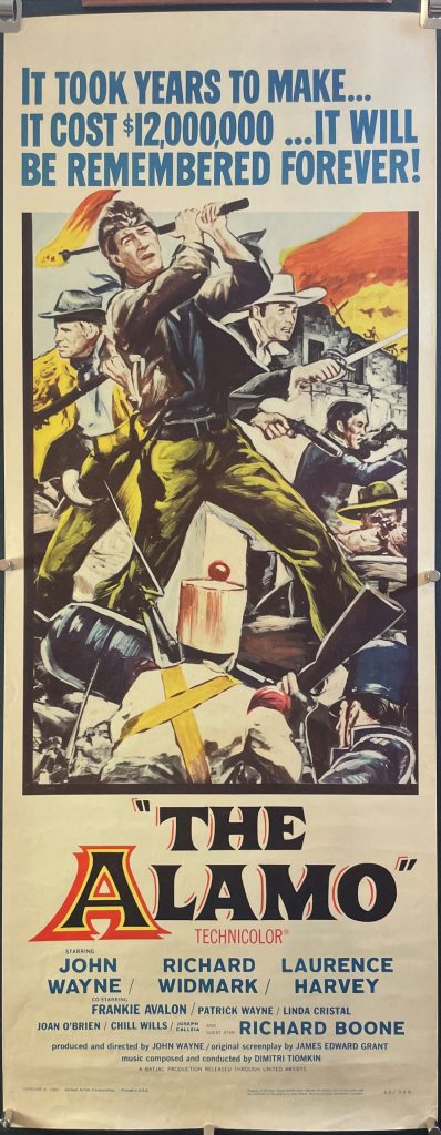 Alamo, Original Insert Movie Poster Starring John Wayne - Original ...
