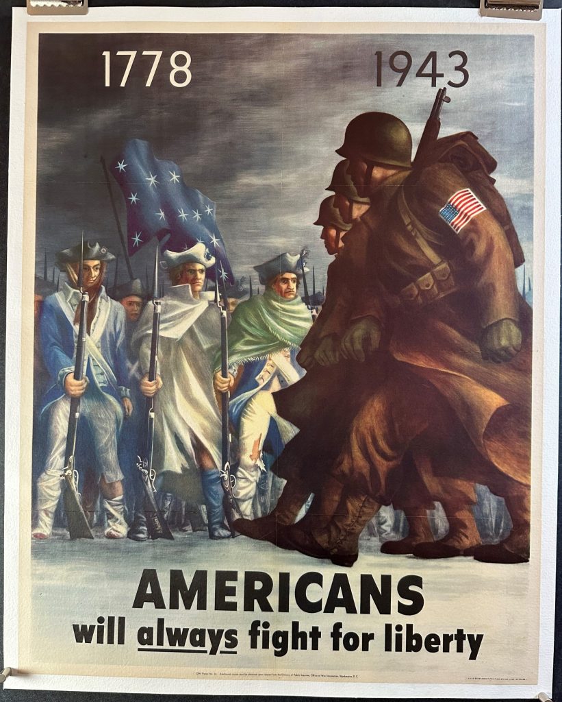 Original WW2 AMERICANS will always fight for Liberty Linen Backed War ...