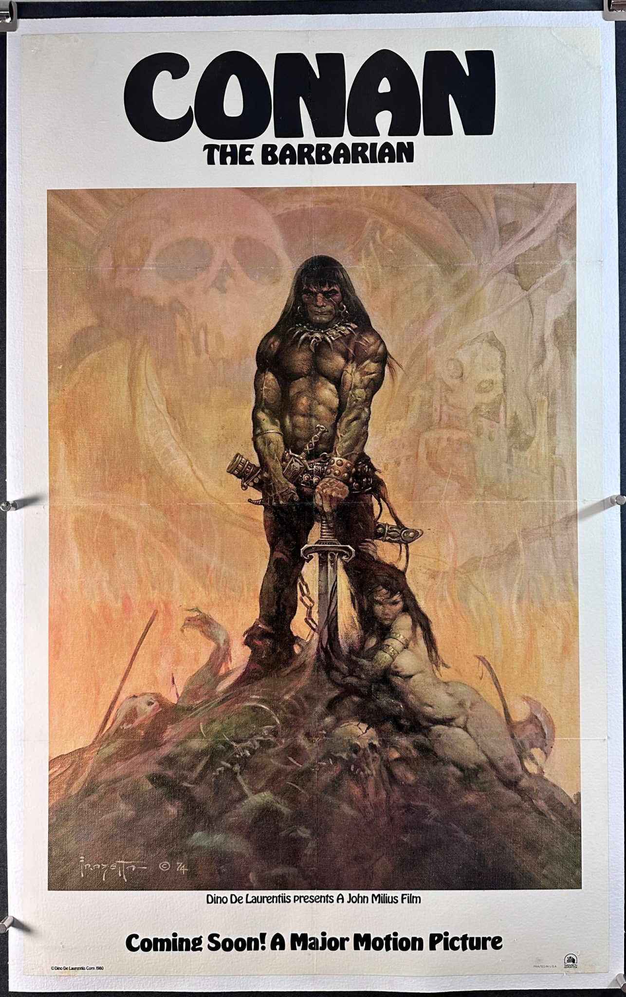 CONAN THE BARBARIAN, Original Frank Frazetta Linen Backed Movie Poster ...