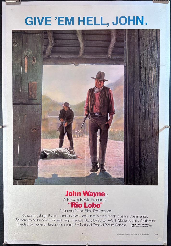 RIO LOBO, Original John Wayne Western Movie Poster - Original Vintage ...