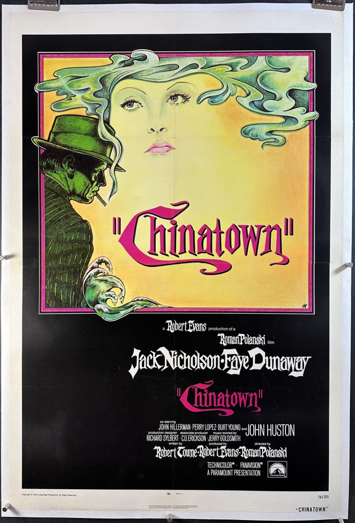 CHINATOWN, Original Jack Nicholson Vintage Linen Backed Film Poster ...