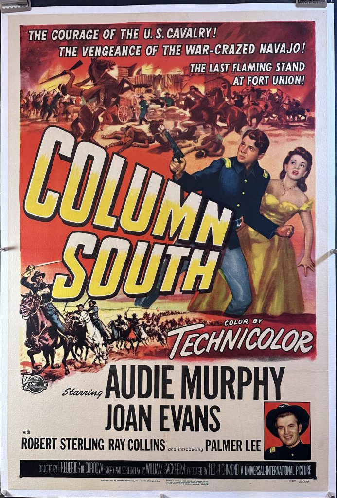 COLUMN SOUTH, Original Audie Murphy Vintage Western Movie Poster ...