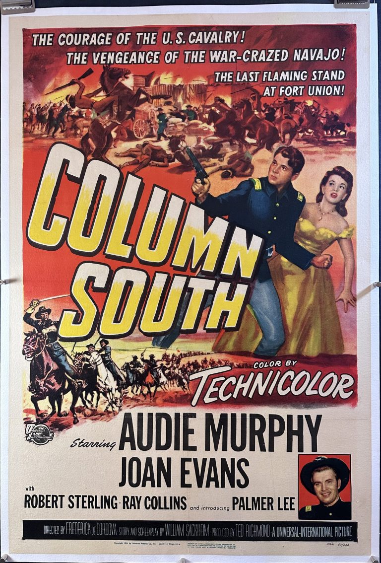 COLUMN SOUTH, Original Audie Murphy Vintage Western Movie Poster ...