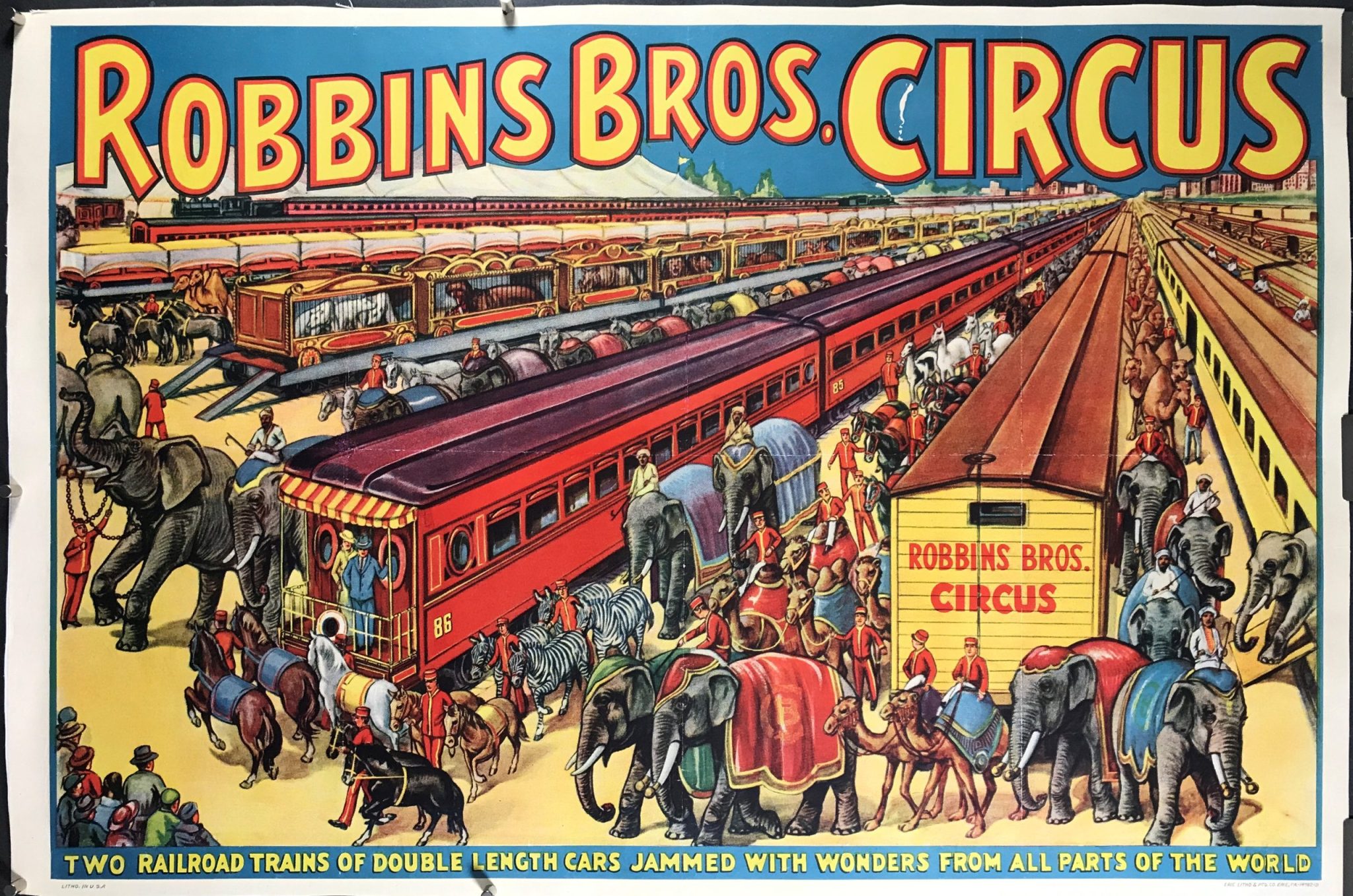 Robbins Bros. Circus, 1920s Vintage Advertising Poster - Original ...