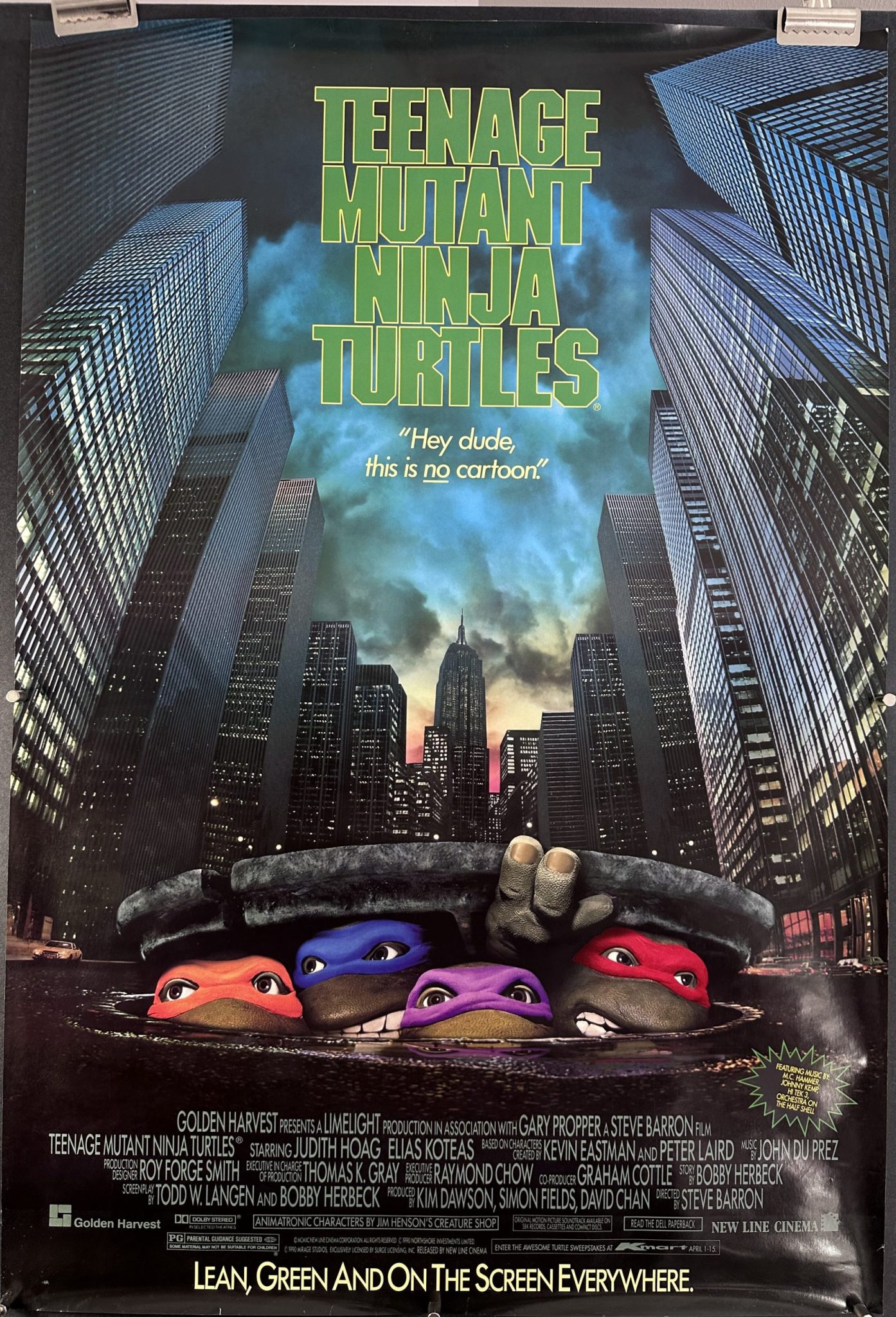 TEENAGE MUTANT NINJA TURTLES, Original Vintage TMNT Movie Poster ...