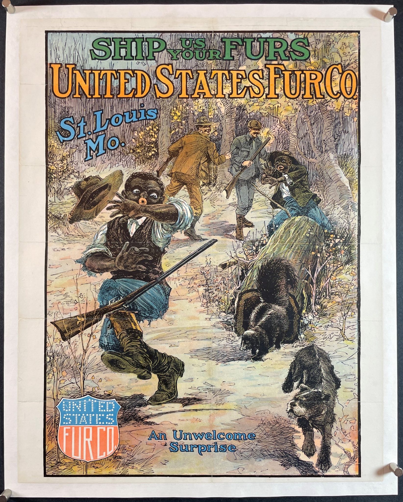 United States Fur Co., Vintage Advertising Hunting Poster - Original ...