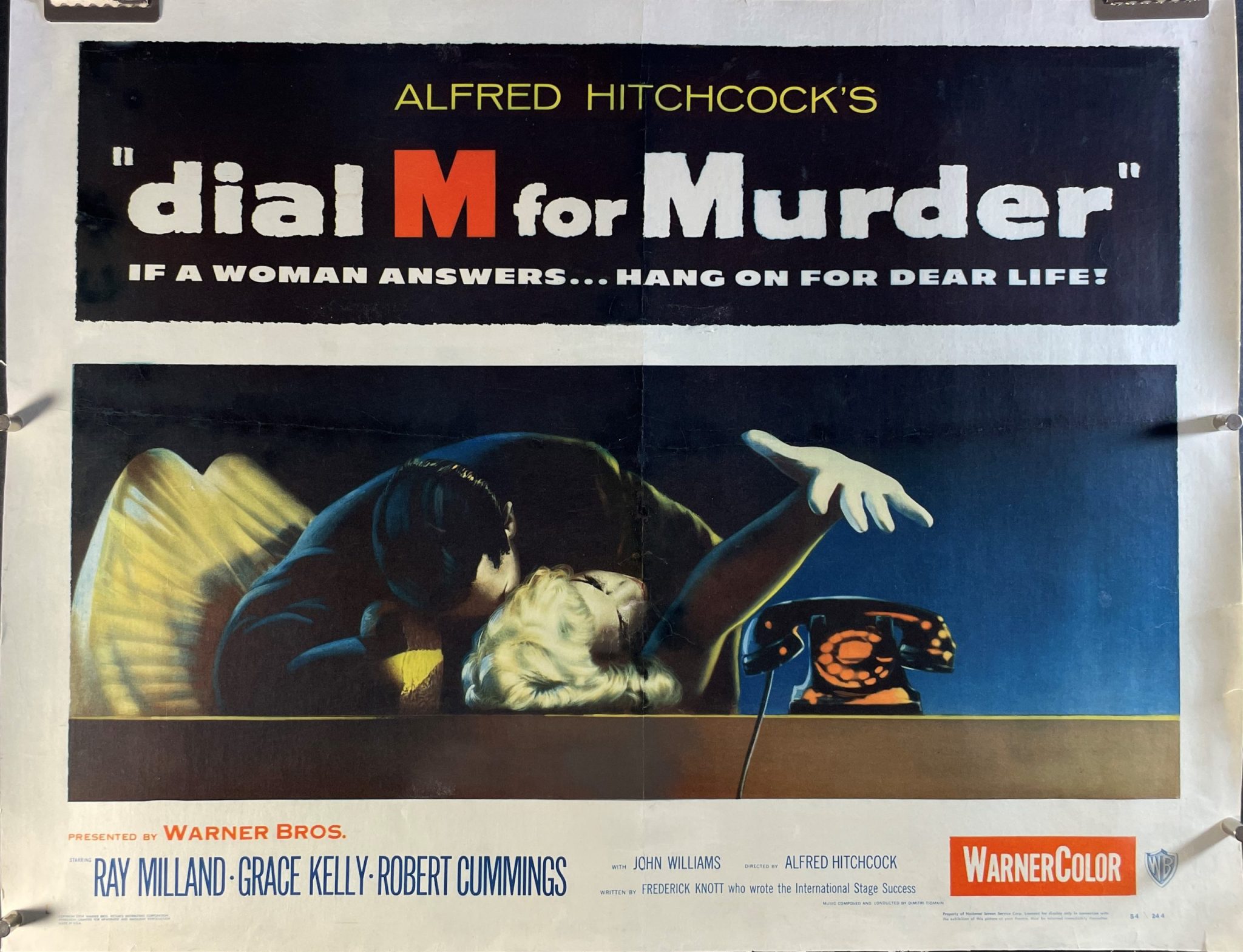 Dial M For Murder, Original Hitchcock Half Sheet Starring Grace Kelly ...