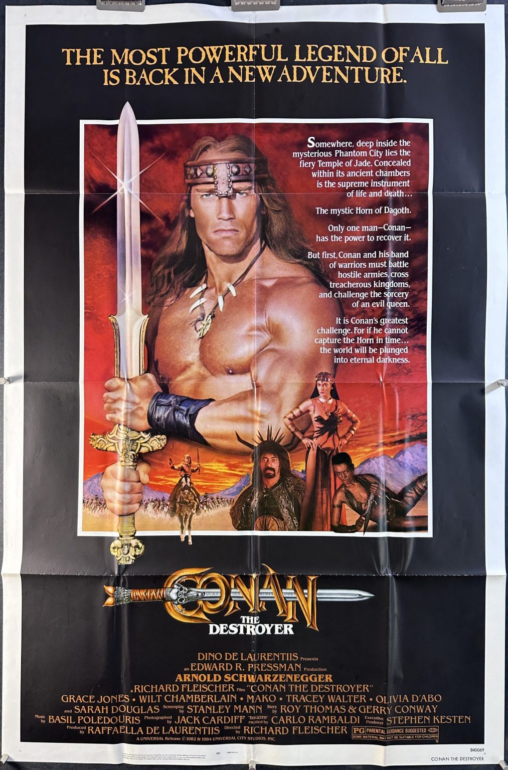 CONAN THE DESTROYER, Original Vintage Arnold Schwarzenegger Movie ...