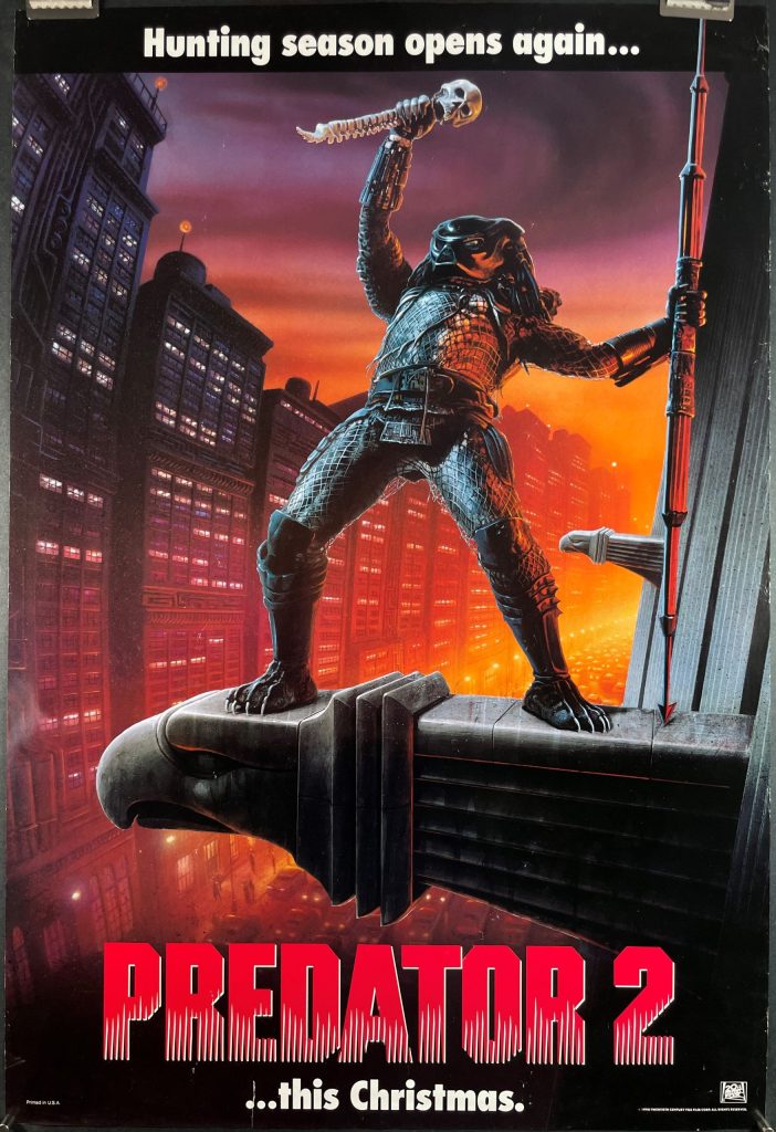 PREDATOR 2, Original Vintage Movie Poster starring Danny Glover ...