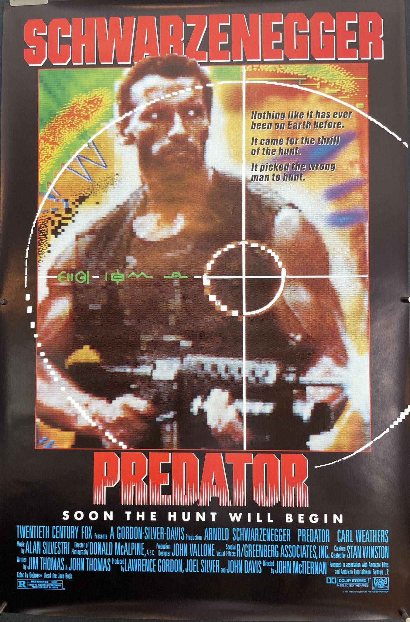 PREDATOR, Original Vintage Movie Poster starring Arnold Schwarzenegger ...