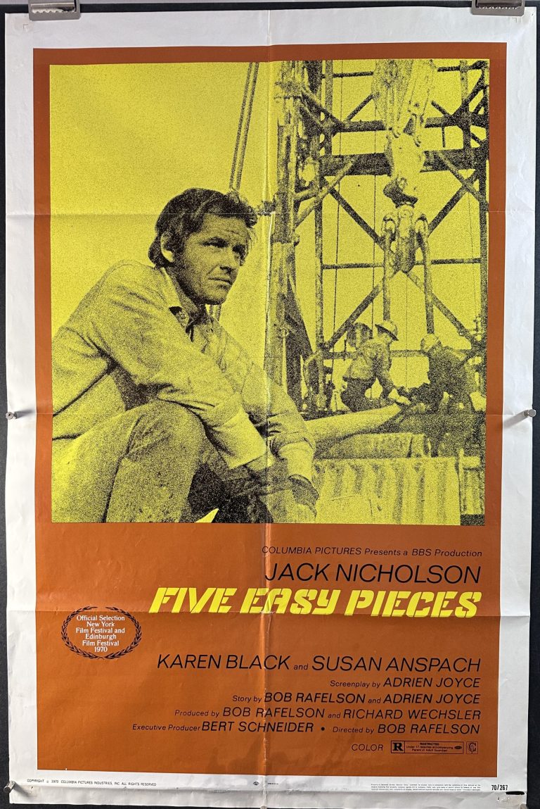 FIVE EASY PIECES, Original Vintage Movie Poster starring Jack Nicholson ...