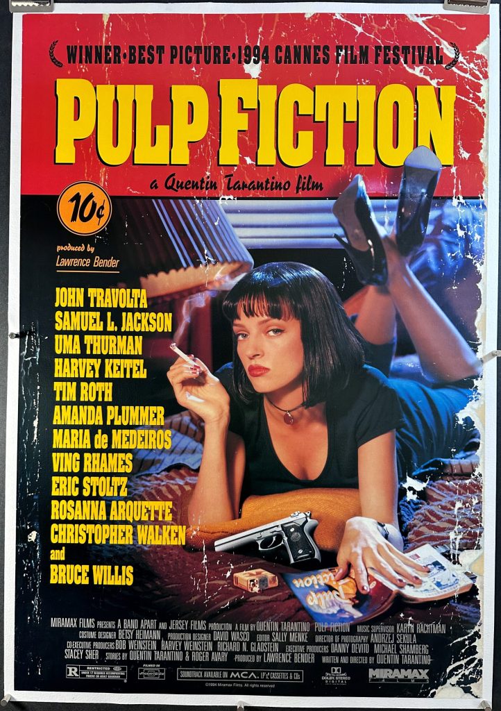PULP FICTION, Linen Backed Original Cult Classic Movie Poster starring ...