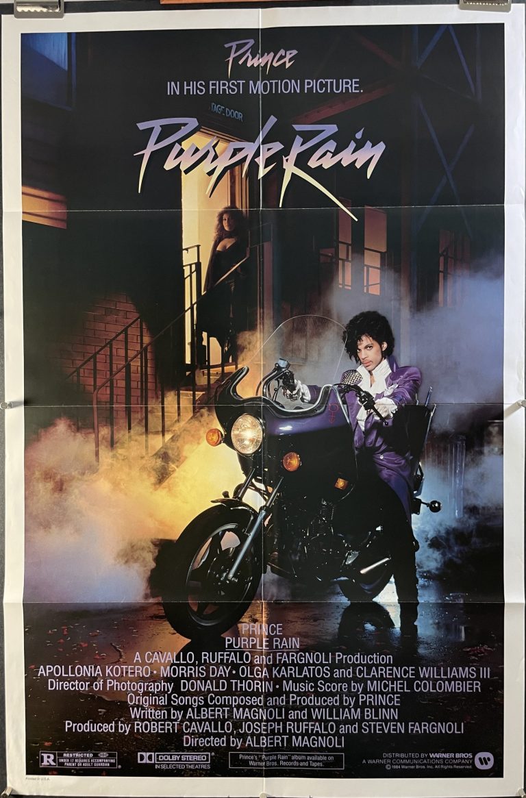 PURPLE RAIN, Original Vintage Rock Music Movie Poster starring Prince ...