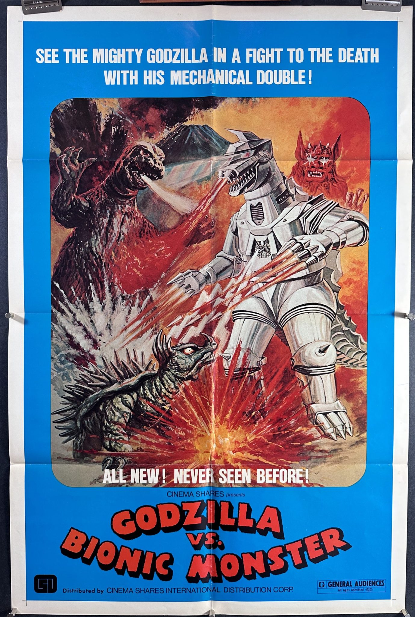 GODZILLA VS BIONIC MONSTER, Original 1977 First Release Vintage Movie ...