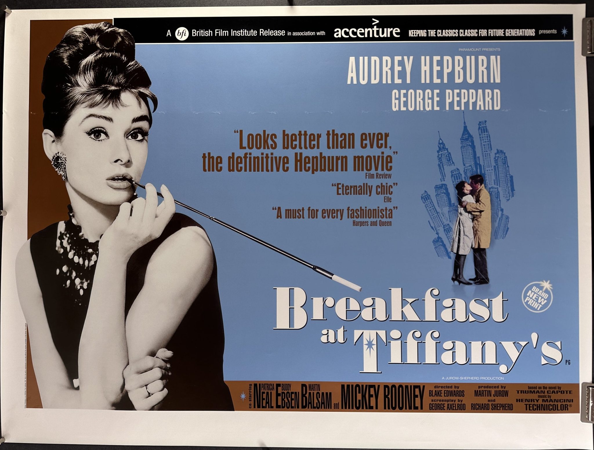 BREAKFAST AT TIFFANY'S, Original British Vintage Movie Poster ...