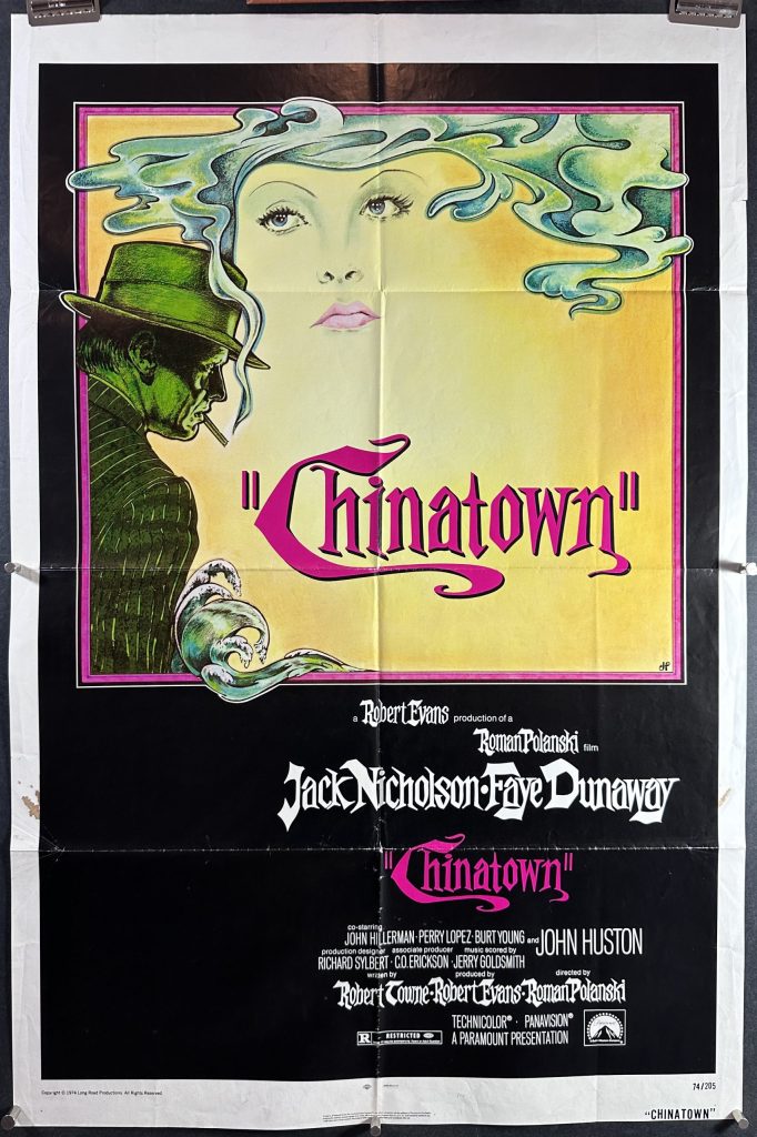 CHINATOWN, Original Vintage Film Noir Poster starring Jack Nicholson ...