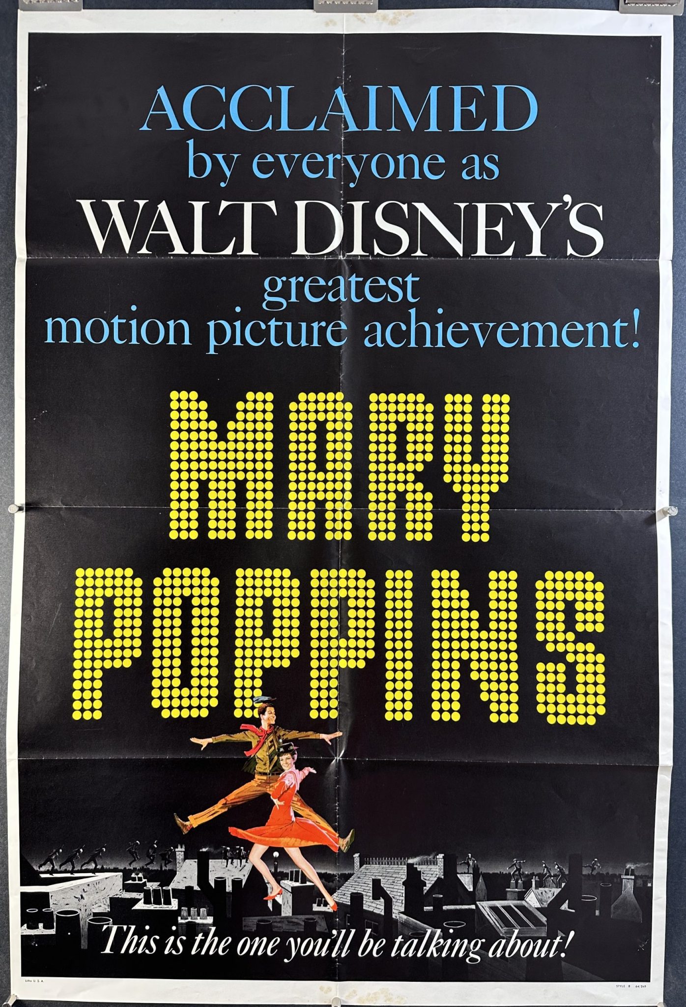 MARY POPPINS, Original Walt Disney Vintage Movie Poster starring Julie ...