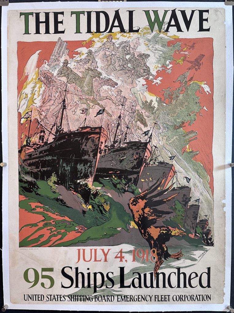 TIDAL WAVE, Original Vintage WWI Propaganda Poster - Original Vintage ...