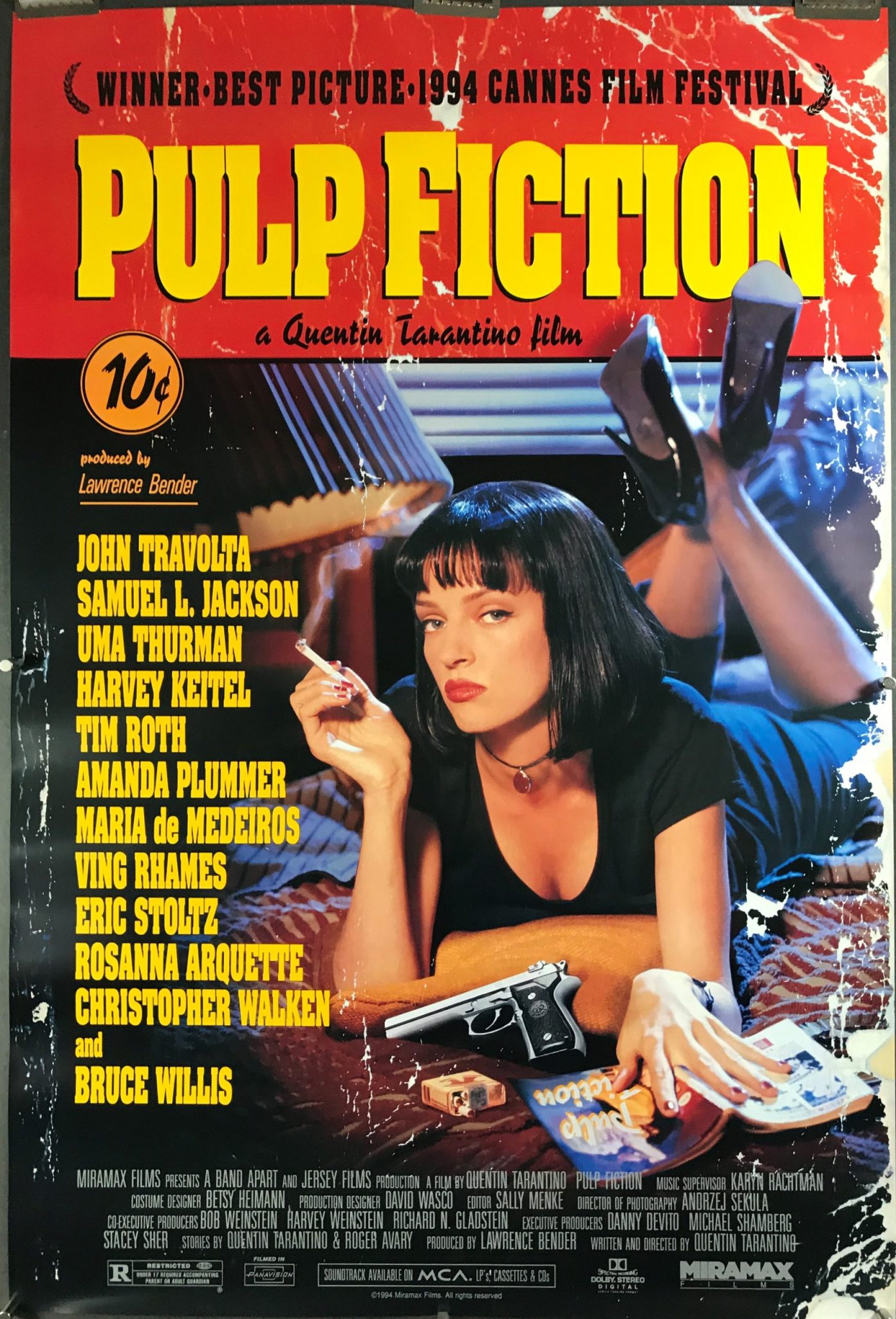 PULP FICTION, Vintage Quentin Tarantino Movie Poster. - Original ...
