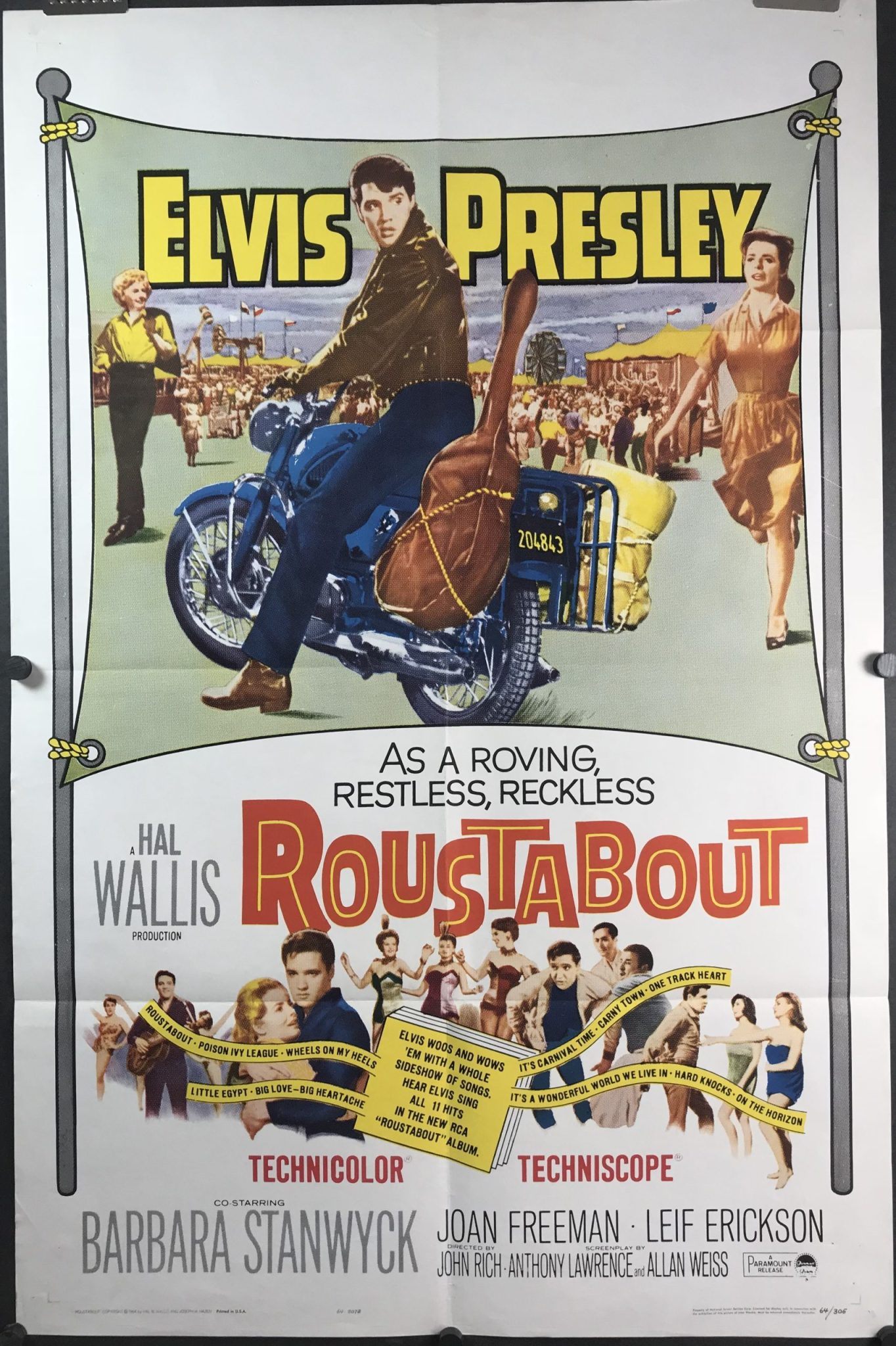 ROUSTABOUT, Original Vintage Elvis Presley Movie Poster - Original ...