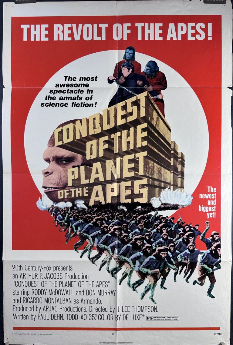 CONQUEST OF THE PLANET OF THE APES, Original Red Style Vintage Sci-Fi ...